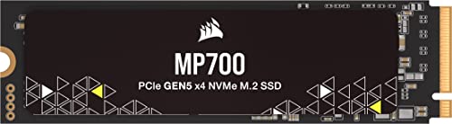 Corsair MP700 1TB PCIe Gen5 x4 NVMe 2.0 M.2 SSD – High-Density TLC NAND – Aluminum Heatsink – M.2 2280 – DirectStorage Compatible – Up to 10,000MB/sec – PCIe Gen4 & Gen3 Backwards Compatible – Black