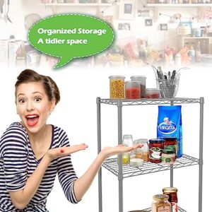 ZHAZHADI 5 Tier Adjustable Storage Shelf Metal Storage Rack Wire Shelving Unit Storage Shelves Metal 665Lbs Capacity 21" L x 14" W x 62" H for Pantry Closet Kitchen Laundry Grey