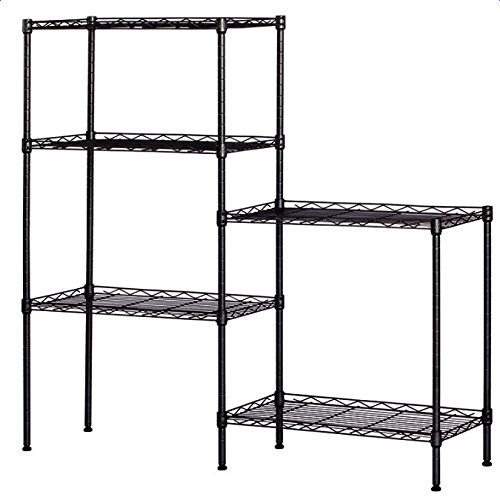 5-Shelf Highly Durable Shelving Storage Metal Organizer Wire Rack with Adjustable Shelves for Kitchen Closet Living Room No Tools Required for Assembly with a Weight Capacity of 550 lbs