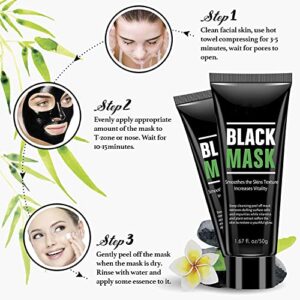 Blackhead Remover Mask, Black Peel Off Mask With Brush, Charcoal Face Mask For Nose Blackhead Remover, Blackhead Mask For All Skin Types