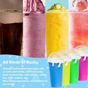 Slushy Cup Maker,Large Slushie Maker Cup 500ml,Double Layers Silicone Slushie Cup Maker Squeeze Cup,Quick Frozen Magic Slushy Maker Cup,DIY Slush Cup,Cool Stuff Gifts for Kids and Family - Azure Blue