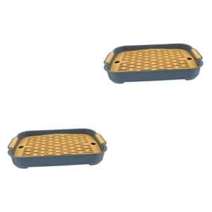 popetpop 2pcs box rabbit toilet outdoor litter box square serving tray litter box for large cat pet pan bedding box potty trainer corner litter box rabbit litter tray plastic bunny potty pp