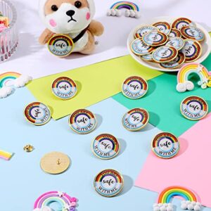 You are Safe with Me Enamel Pins Rainbow Lapel Pins Pride Pins LGBTQ Supports Badge Pin Cute Brooch Pin for Nurse Doctor Student Collar Clothing Backpack Bag Hat Decoration (200 Pcs)