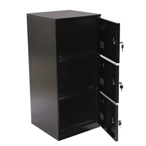 CNCEST 3 Door Vertical Stackable Locker Storage Metal Cabinet Locker Secure Gym Locker School Locker Small Metal Tool Storage Locker Office Home Vertical Cabinet Metal Locker 40x40x90cm