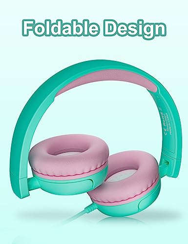 ZIUMIER Kids Headphones Wired, Headphones for Kids with Microphone for Boys Girls, 85dB/ 94dB Volume Limited, Foldable Toddler Headphones for School Airplane Travel,iPad, Fire Tablet, Kindle