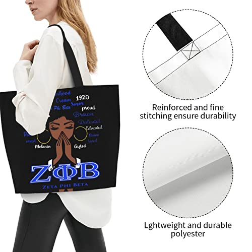 Kwopgzo Reusable Tote Bags Large Capacity Shoulder Bag,Sorority Gift For Women Girls,Foldable Waterproof Shopping Handbag