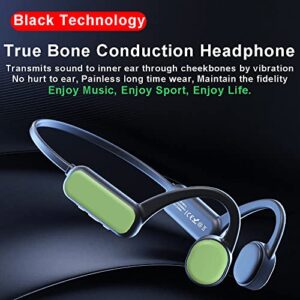 AYI Swim Headphones True Bone Conduction Open Ear Headset MP3 Player Built-in 16G Memory IP68 Underwater Waterproof Stereo Bluetooth Earphone for Driving Bicycling Running Skiing-Green