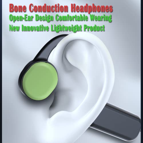 AYI Swim Headphones True Bone Conduction Open Ear Headset MP3 Player Built-in 16G Memory IP68 Underwater Waterproof Stereo Bluetooth Earphone for Driving Bicycling Running Skiing-Green