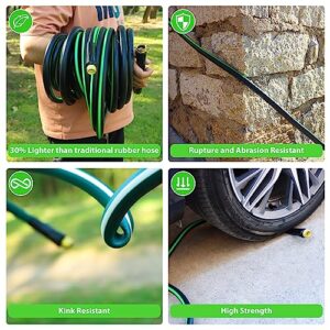 SnugNiture Garden Hose 10 ft x 5/8", Heavy Duty, Light Weight, Flexible Water Hose with 3/4'' Solid Fittings for All-Weather Outdoor