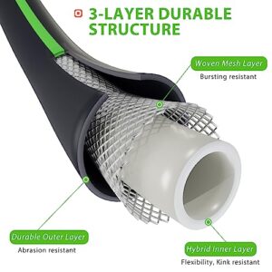 SnugNiture Garden Hose 10 ft x 5/8", Heavy Duty, Light Weight, Flexible Water Hose with 3/4'' Solid Fittings for All-Weather Outdoor