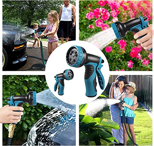 Expandable Garden Hose, Water Hose 50ft with Triple Layer Latex Core, Extra Strength Fabric Lightweight & No-Kink Flex Water Pipe with 10 Function Nozzle