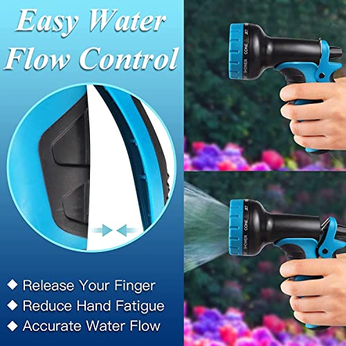 Expandable Garden Hose, Water Hose 50ft with Triple Layer Latex Core, Extra Strength Fabric Lightweight & No-Kink Flex Water Pipe with 10 Function Nozzle