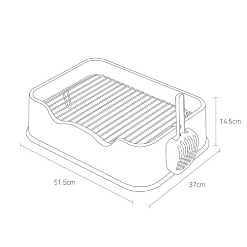 AYENCI Cat Toilet, Semi-Enclosed Cat Sandbox Detachable Toilet Semi-Open Litter Tray Toilet for Cats and Dogs Potty Pot Urinal Thick Small Toilet (Color : White)