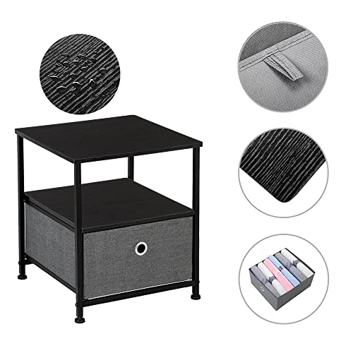 ZSEDP 1 Drawer Nightstand Bedside Jewelry Organizer Makeup Storage Box Cabinet Container Drawer Organizer for Home Bedroom Furniture