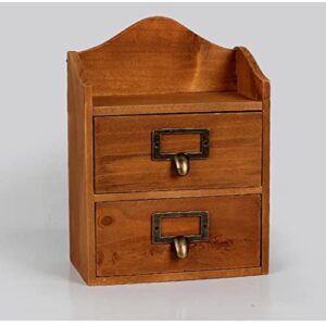 zsedp 1 pc household storage decoration wood cosmetic box vintage wooden storage case drawer makeup storage box