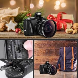 Monitech Digital Camera Compact Vlogging Camera, 4K 48MP Camera for Photography with 2 Batteries,32GB SD Card, 16x Digital Zoom, 3.0 inch Screen,Camera for Beginners