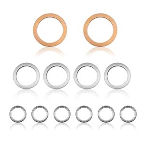 12pcs differential transfer case crush washer gasket kit compatible with toyota lexus scion 4runner land cruiser tundra tacoma fj cruiser highlander rav4 sienna 9043024003, 1215710010, 90430a0003