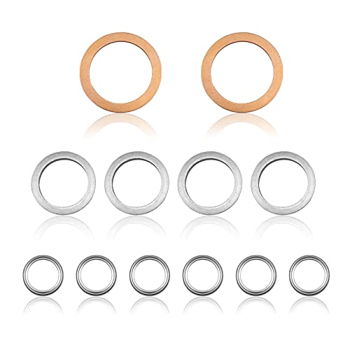 12pcs Differential Transfer Case Crush Washer Gasket Kit Compatible with Toyota Lexus Scion 4Runner Land Cruiser Tundra Tacoma FJ Cruiser Highlander RAV4 Sienna 9043024003, 1215710010, 90430A0003