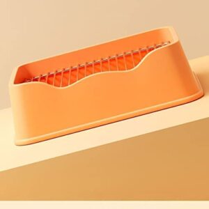 ACULIP Cat Litter Box, Semi-Enclosed Cat Sandbox Detachable Toilet Semi-Open Litter Tray Toilet for Cats and Dogs Potty Pot Urinal Thick Small Toilet (Color : Orange)