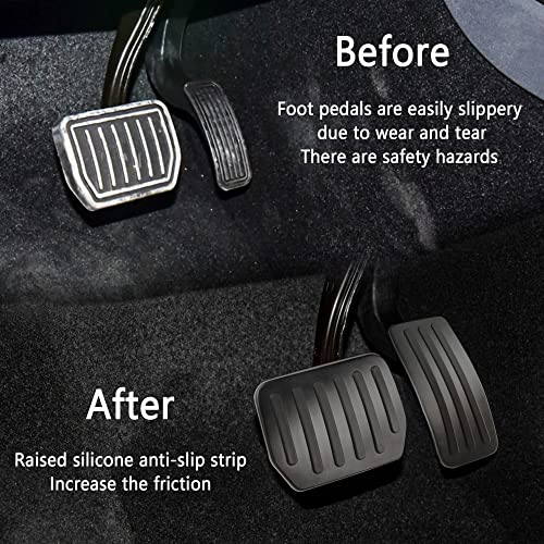 OFBAND 2PCS Anti-Slip Gas/Brake Pedal Covers Compatible with Model3/Y Car Pedal Cover Kit,Car Accessories for Car Safety (Black)