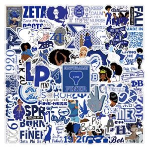 zeta phi beta sorority paraphernalia stickers 60pcs fellowship cociety decals aesthetic waterproof vinyl pack stickers for water bottle laptop cup kids adults teens girls phone skateboard diy party