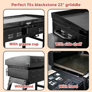 Utheer Wind Guard for Blackstone 22" Griddle, Magnetic Wind Screen for Blackstone Griddle Accessories 22 inch, Fits Griddle with Rear Grease Cup, Hood and Side Shelf, for Blackstone Grill Accessories