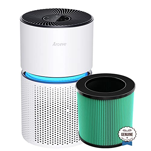 AROEVE Air Purifiers for Large Room with Two H13 HEPA Air Filter(One Basic Version & One Pet Dander Version) Remove 99.97% of Dust, Pet Dander, Smoke, Pollen for Home, Bedroom and Office