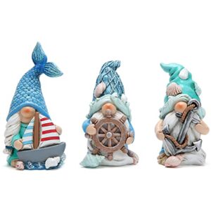 hodao 3pcs ocean animals gnomes summer decorations handmade beach element decor swedish gnomes nisse scandinavian gnomes elf fall decorations indoor home ornaments summer gnomes figurines (ocean1)