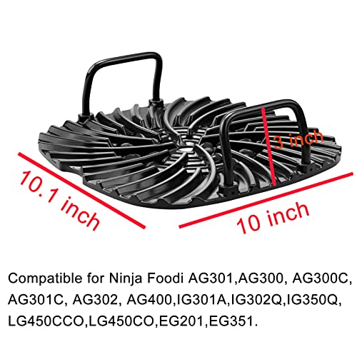 Grill Grate Compatible with Ninja AG301 Foodi,Accessories for Ninja Foodi 5-in-1 Indoor Grill,Non-stick Replacement Grill Griddle for Ninja Foodi AG300,AG400,AG302,EG201,LG450CCO,LG450CO,IG351A,IG302Q