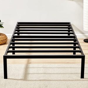 GreenForest Twin Bed Frame Tool-Free Quick Assembly Metal Platform and Full Size Bed Frame with Headboard