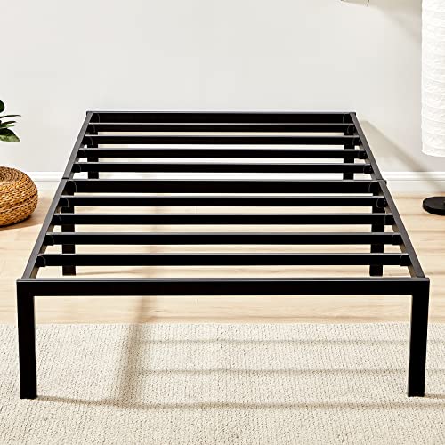 GreenForest Twin Bed Frame Tool-Free Quick Assembly Metal Platform and Full Size Bed Frame with Headboard