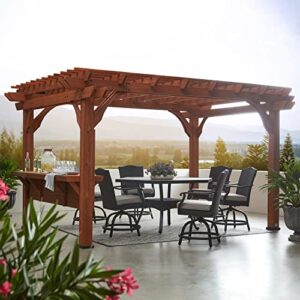 backyard discovery ashland 14 ft. x 10 ft. all cedar wood pergola