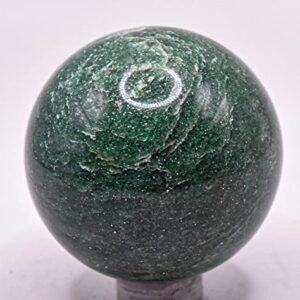 45mm 135g Dark Deep Green Jade Sphere Polished Natural Sparkling Nephrite Gemstone Crystal Mineral Décor Ball - India + Stand