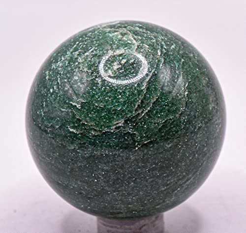 45mm 135g Dark Deep Green Jade Sphere Polished Natural Sparkling Nephrite Gemstone Crystal Mineral Décor Ball - India + Stand