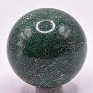 45mm 135g Dark Deep Green Jade Sphere Polished Natural Sparkling Nephrite Gemstone Crystal Mineral Décor Ball - India + Stand