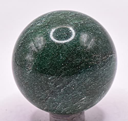 45mm 135g Dark Deep Green Jade Sphere Polished Natural Sparkling Nephrite Gemstone Crystal Mineral Décor Ball - India + Stand