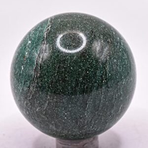 45mm 135g Dark Deep Green Jade Sphere Polished Natural Sparkling Nephrite Gemstone Crystal Mineral Décor Ball - India + Stand