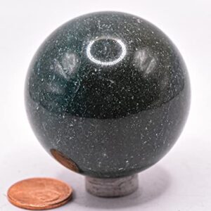 45mm 155g Dark Green Jade Nephrite Sphere Polished Natural Gemstone Crystal Mineral Collectible Ball - India + Stand