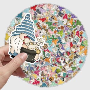 100pcs Gnome Stickers | Vinyl Waterproof Gnome Stickers Cartoon for Laptop, Water Bottle, Skateboard, Scrapbooking, Gutair, Gnome Party Favors - Gnome Decals Gifts for Kids, Teens, Adults