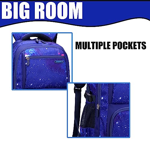 ZBAOGTW Rolling Backpack Boys 3 in 1 School Wheeled Backpack Set Kids Luggage School Travel Rolling Backpack for Boys with Starry Sky Printed