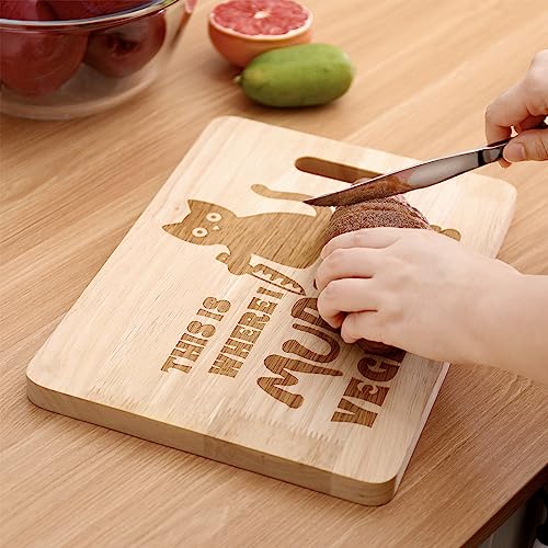 Zingoetrie Funny Black Cat Cutting Board This Is Where I Murder Vegetable Wooden Food Serving Tray Dethawing Engraved Vegan Knife Kitchen Wedding Gift Kitten Lover Dietitian Women Halloween Home Decor