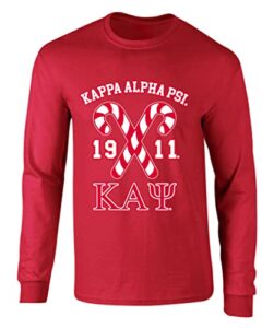 kappa alpha psi fraternity canes graphic print long sleeve t shirt red small regular