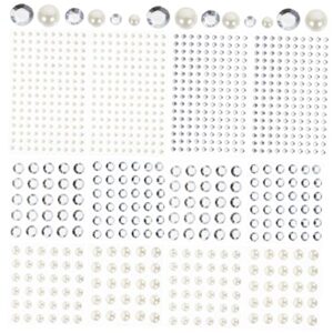 villcase 12 sheets beauty rhinestones nail art decoration hair gems pearl rhinestones adhesive acrylic stickers eye body peals nail acrylic charm nail art charms stickers for phone shell