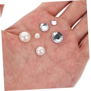 VILLCASE 12 Sheets Beauty Rhinestones Nail Art Decoration Hair Gems Pearl Rhinestones Adhesive Acrylic Stickers Eye Body Peals Nail Acrylic Charm Nail Art Charms Stickers for Phone Shell