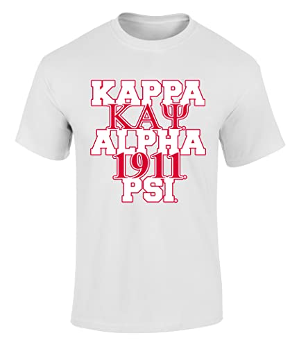 Kappa Alpha Psi Fraternity Bold Graphic Print Short Sleeve T Shirt White X-Large Regular