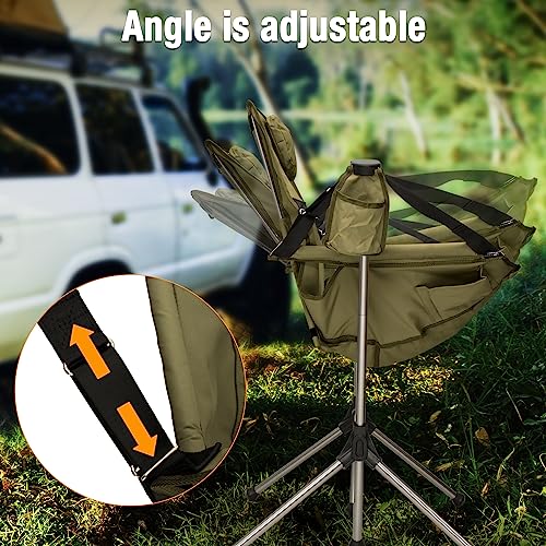 Kenvc Camping Chairs,Hammock Chair For Outdoor,Portable Folding Chair,Foldable Rocker Camping Chair,Swinging Rocking Chair For Quick Installation,Green Rocker Camping Chair For Outdoor, Camping, Patio