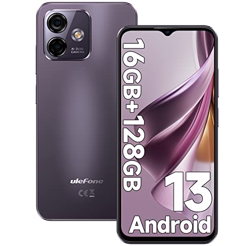 Ulefone Note 16 Pro Unlocked Cell Phones, Android 13 Unlocked Phones, 16GB+128GB, 50MP Main Camera, 6.52” HD+ Waterdrop Screen, 8-Core Processor, 4400mAh Battery, Dual 4G Unlocked Smartphone-Purple