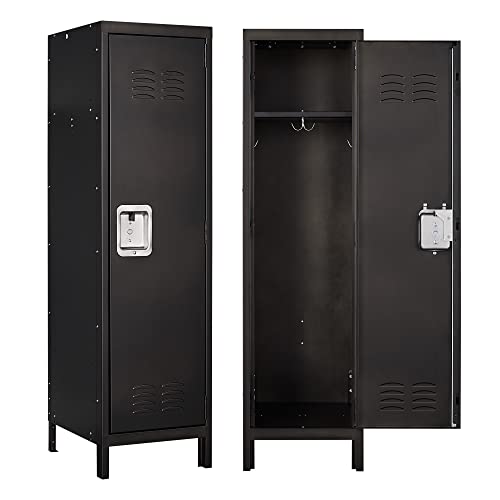 Anxxsu Metal Locker Storage Locker, 55" Lockers for Employees, Metal Locker Cabinet for Home, Bedroom, School, Office, Gym