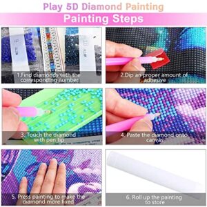 Diamond Painting Kits for Adults 5D Diamond Art Kit for Beginners, Mantis DIY Paint with Round Full Drill Diamonds Paintings Gem Art for Home Wall Decoration Gift 12x16 inch