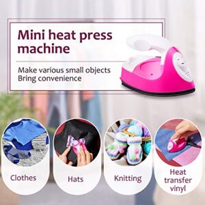 Honoson 10 Pcs Mini Craft Iron Heat Mini Iron Craft Press Small Iron for Crafts Perler Beads Iron Craft Iron with Charging Base Accessories for Bead Patch DIY Shoe T Shirts Heat Transfer Vinyl Project